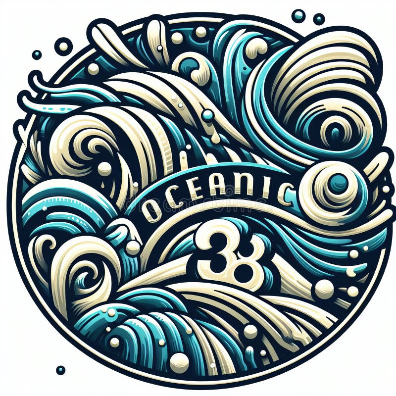 Wave Shaped Badge with a Fluid, Undulating Pattern and the Wod Stock ...