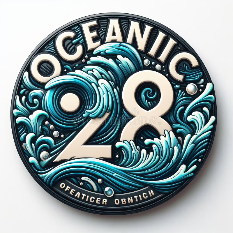 Wave Shaped Badge with a Fluid, Undulating Pattern and the Wod Stock ...