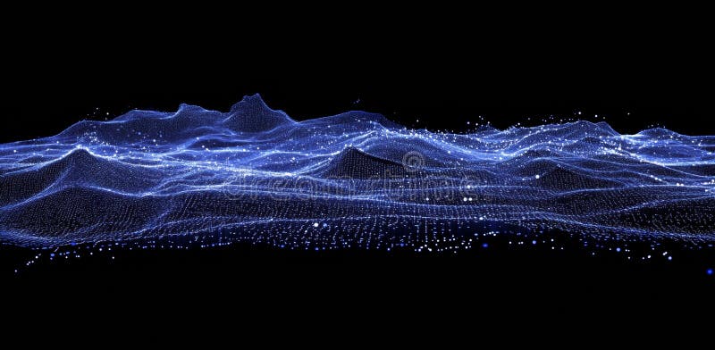 A Wave-shaped Futuristic Wireframe, Moving in a Wavy Manner, is ...