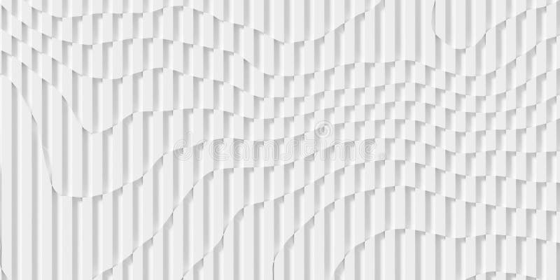 Wave Shaped Offset White Long Rectangle Cubes Geometrical Background ...