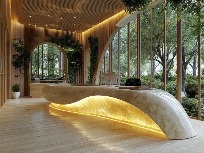 The Wave-shaped Reception Desk Stands As a Testament To Modern Design ...