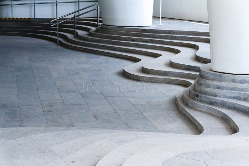 Wave shaped stairs stock image. Image of floor, entrance - 174459785