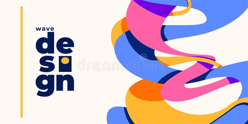 Wave Shapes Vector Background. Wavy Pattern with Liquid Ribbons in ...