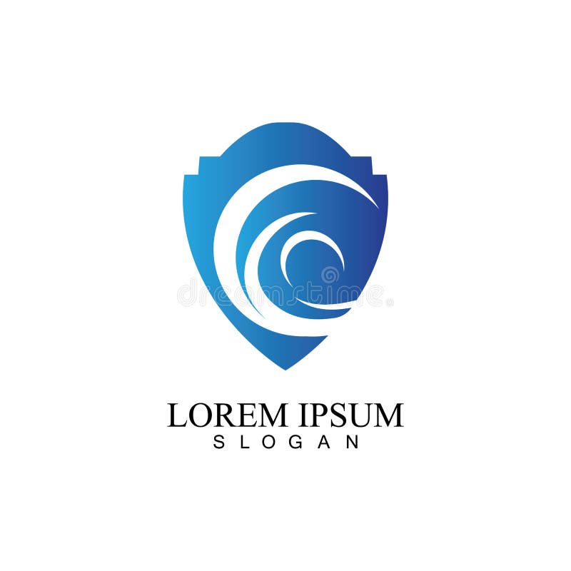 Wave Shield Logo Icon Design Stock Vector - Illustration of shape ...