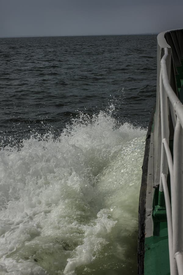 Wave Going To Sea from the Ship Stock Image - Image of black, floating ...