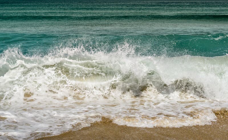 Shore Dump Wave a Foamy Wave Pitching Out on To the Shore Stock Photo ...