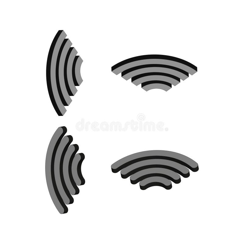 Wave Signal Icon. Curved Frequency Shape. Wi Fi Symbol. Vector ...