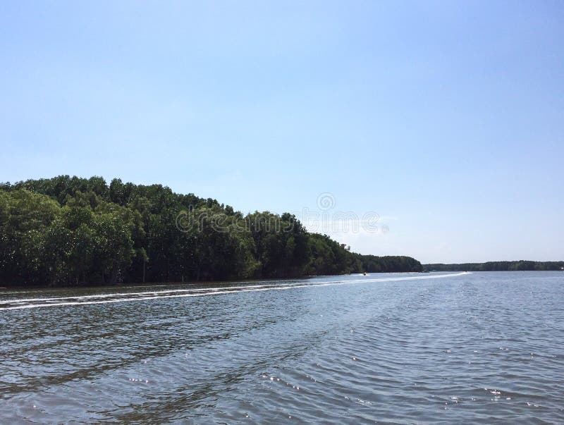 The Wave from a Small Speed Boat in the River of Thailand Stock Image ...
