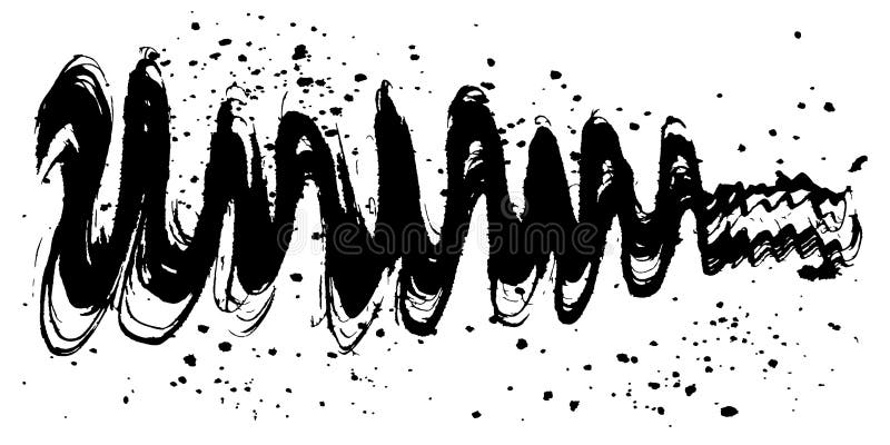 Sea Spray. Brush Stroke Wave Stock Vector - Illustration of hand ...