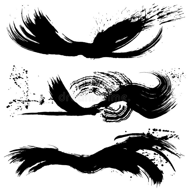 Wave. Brush Stroke Illustrations. Stock Vector - Illustration of ...