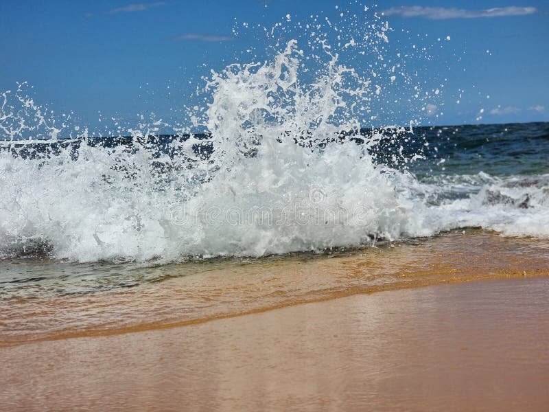 Wave Splash on the Sandy Pristine Beach in Central Coast, Australia ...