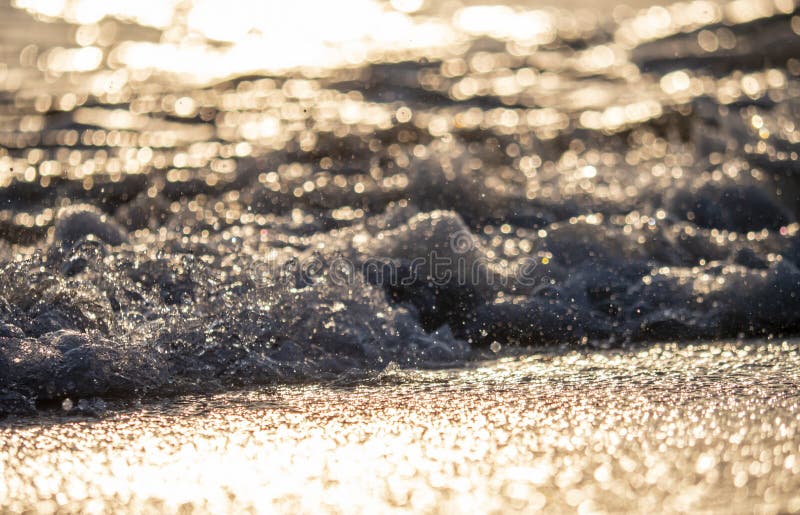Wave Splash Sea Beach Close Up Sunrise Stock Photo - Image of shore ...