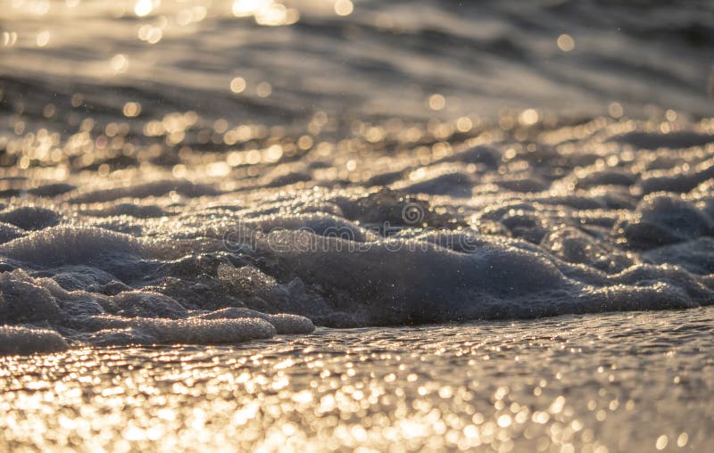 Wave Splash Sea Beach Close Up Sunrise Stock Image - Image of power ...