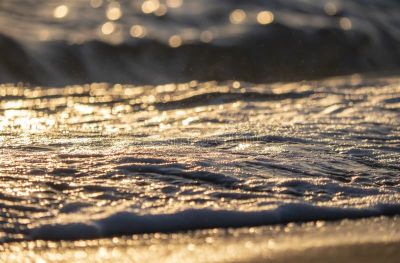 Wave Splash Sea Beach Close Up Sunrise Stock Image - Image of sunlight ...