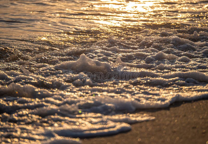 Wave Splash Sea Beach Close Up Sunrise Stock Image - Image of wave ...