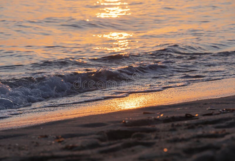 Wave Splash Sea Beach Close Up Sunrise Stock Image - Image of shore ...