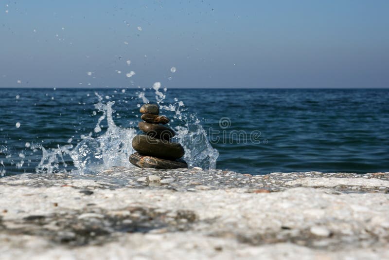 Wave Splash And A Zen Symbol Stock Photo - Image of concentration ...