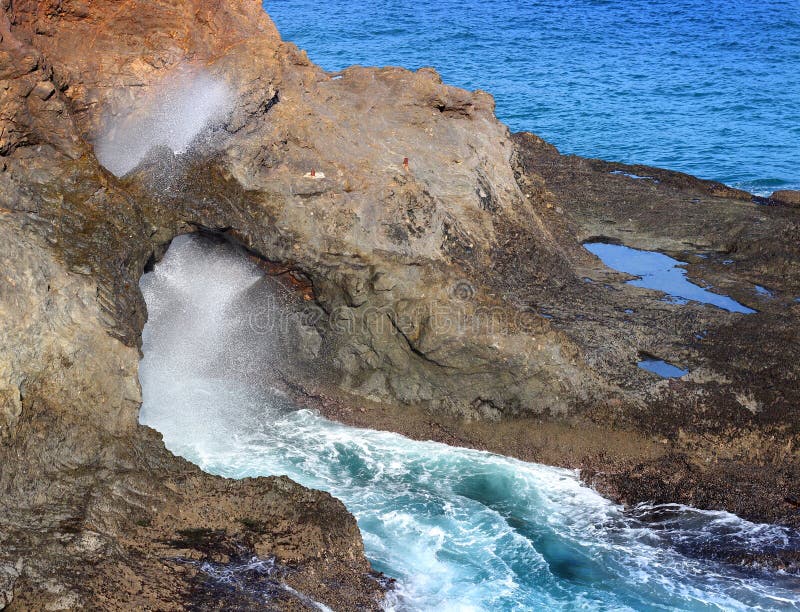 Wave Splashing in a Cave stock image. Image of mendocino - 67185755