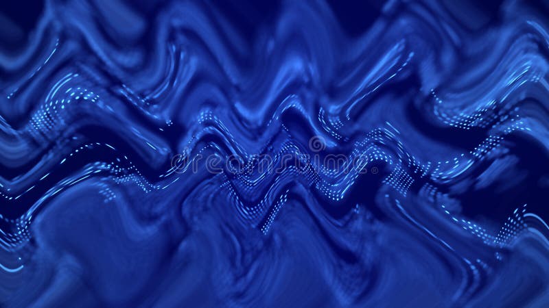 Wave Stream Digital Illustration. Abstract Background of Blue Color. 3d ...