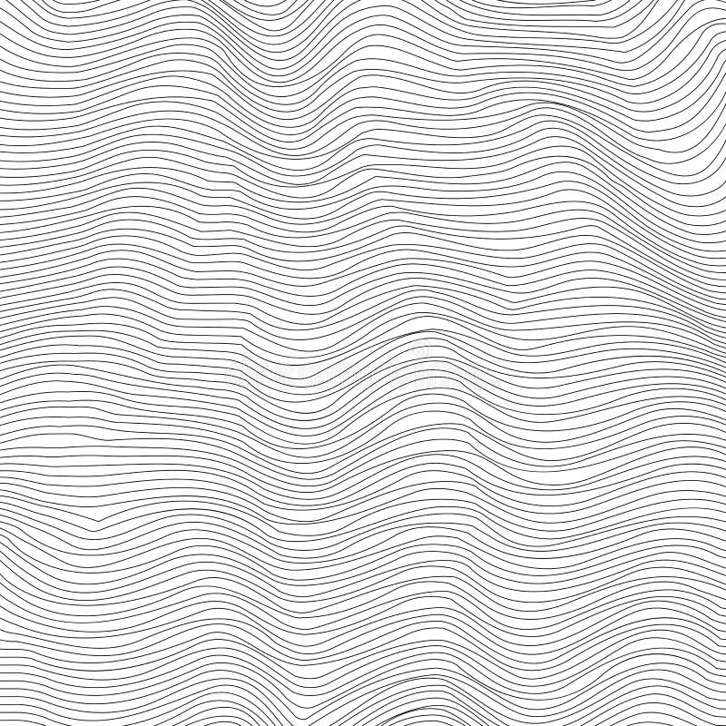 Wave Stripe Background. Grunge Line Textured Pattern Stock Illustration ...