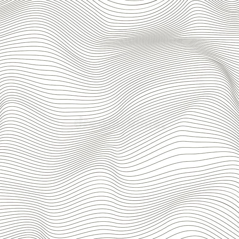 Wave Stripe Background. Grunge Line Textured Pattern Stock Vector ...