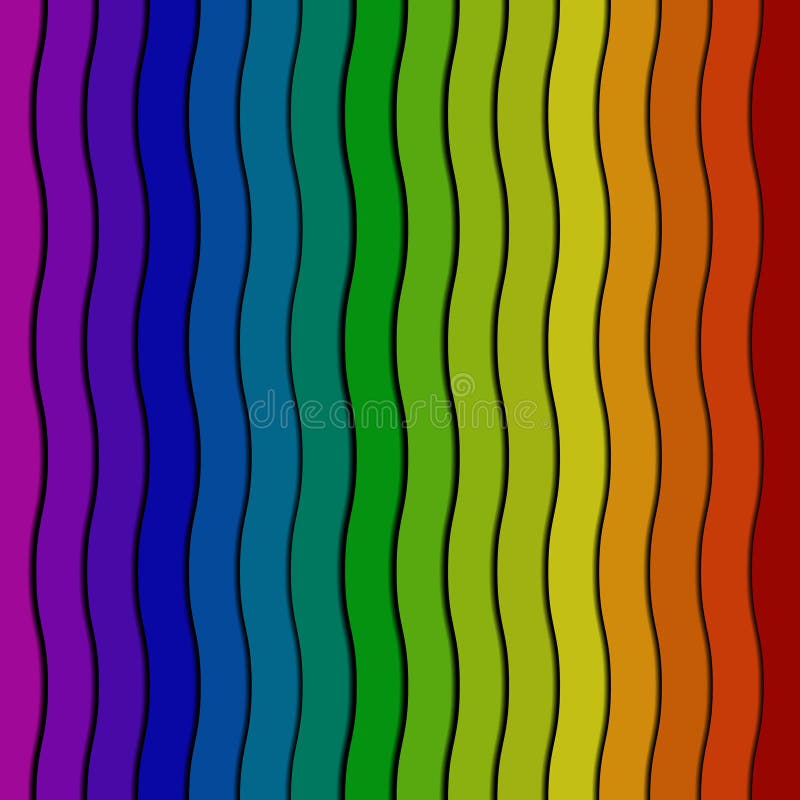 Wave Striped Rainbow Color Background Stock Vector - Illustration of ...