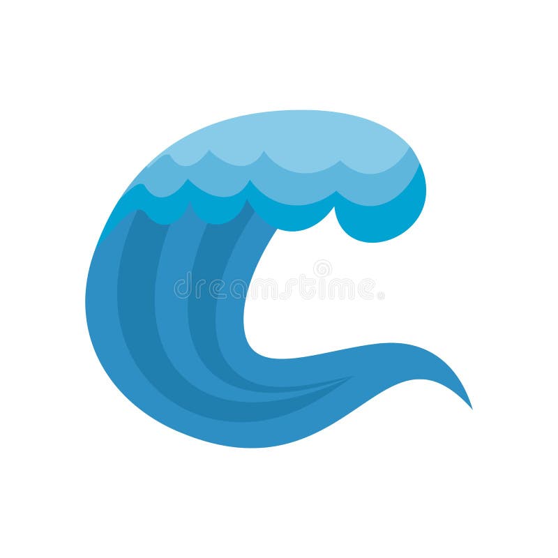 Wave Summer Icon, Flat Style Stock Vector - Illustration of outdoor ...