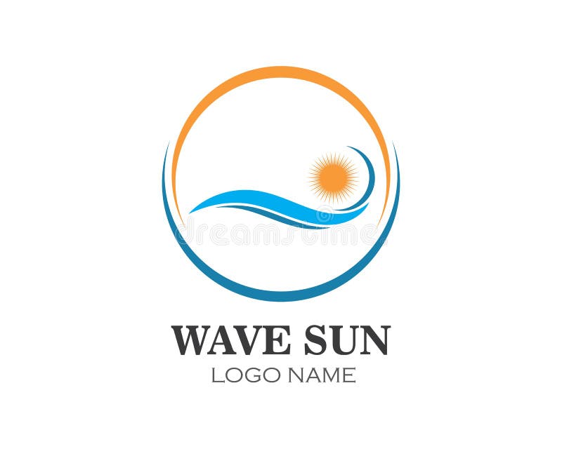 Wave Sun Logo Icon Vector Illustration Design Stock Vector ...