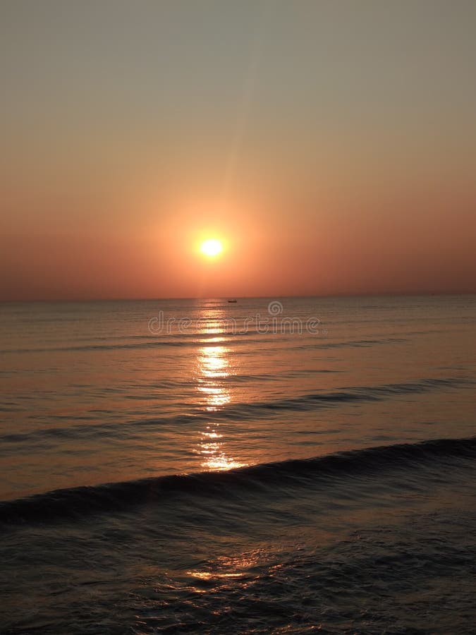 The Wave Sunset Colors by the Beach Stock Image - Image of sunset ...
