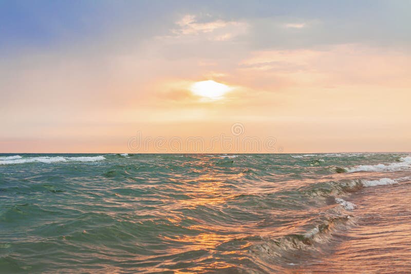 Wave on Sunset. Nature Composition Stock Image - Image of sunny, sunset ...