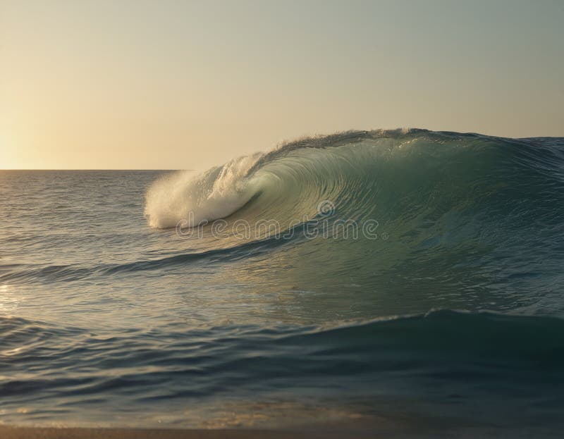 Wave at sunset stock illustration. Illustration of dawn - 340658145