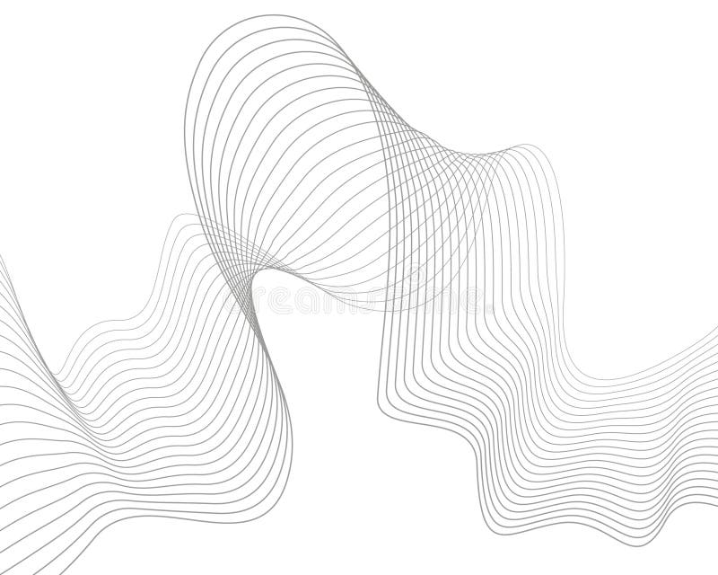 Geometric Border. Isolated on White Background. Grey Wave Swirl ...