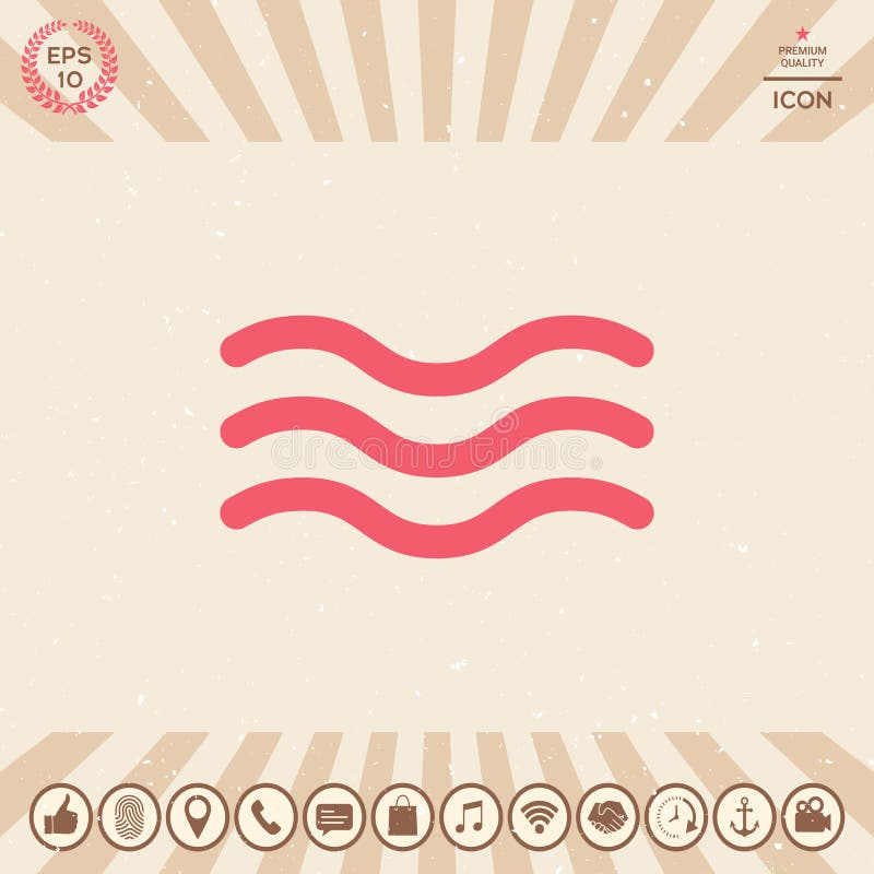Wave symbol Icon stock vector. Illustration of design - 106363312