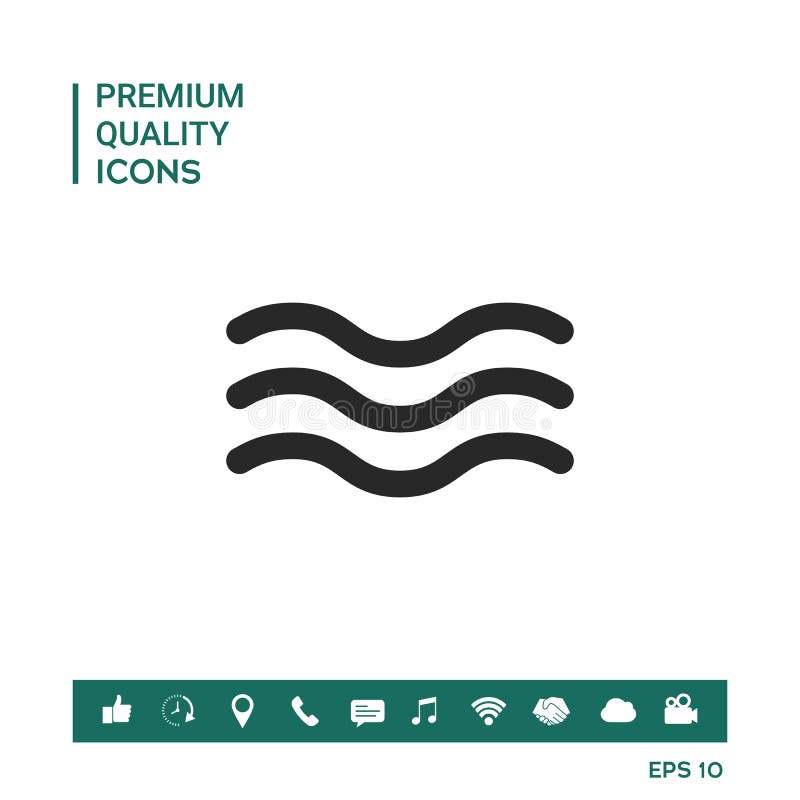 Wave symbol Icon stock vector. Illustration of lake - 108871412