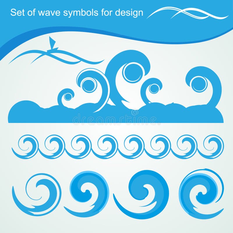 Set of wave symbols stock vector. Illustration of cool - 18324402