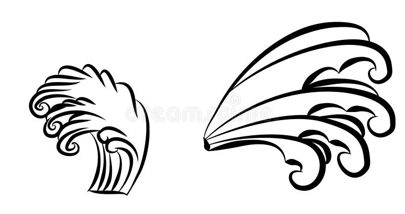 Wave Tattoo Design Isolate Vector Stock Vector - Illustration of black ...