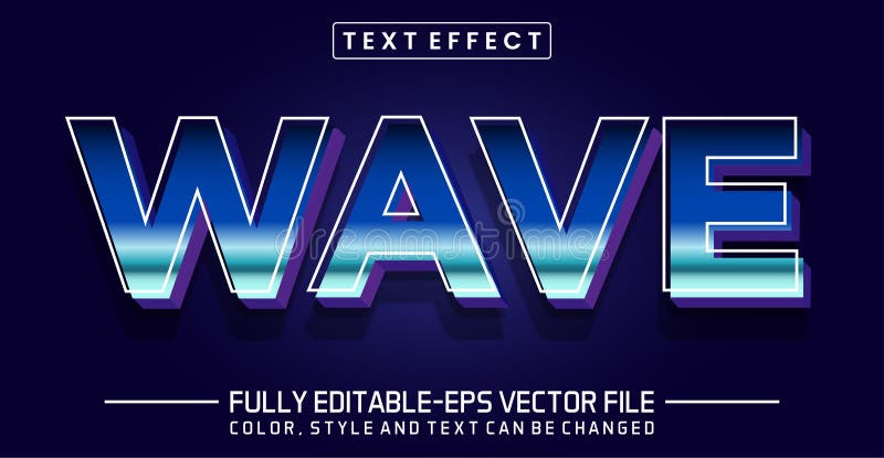 Wave Tech Text Typography Style Effect Stock Vector - Illustration of ...