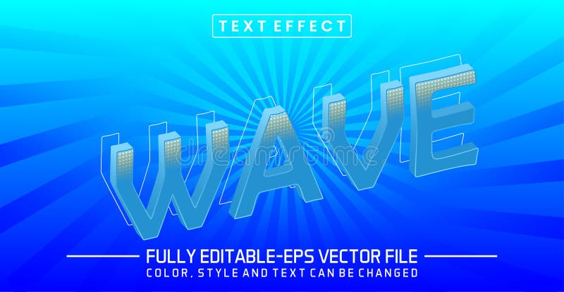 Wave Text Editable Style Effect Stock Illustration - Illustration of ...
