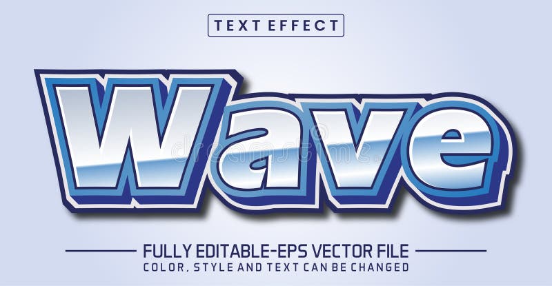 Wave Text Editable Style Effect Stock Illustration - Illustration of ...