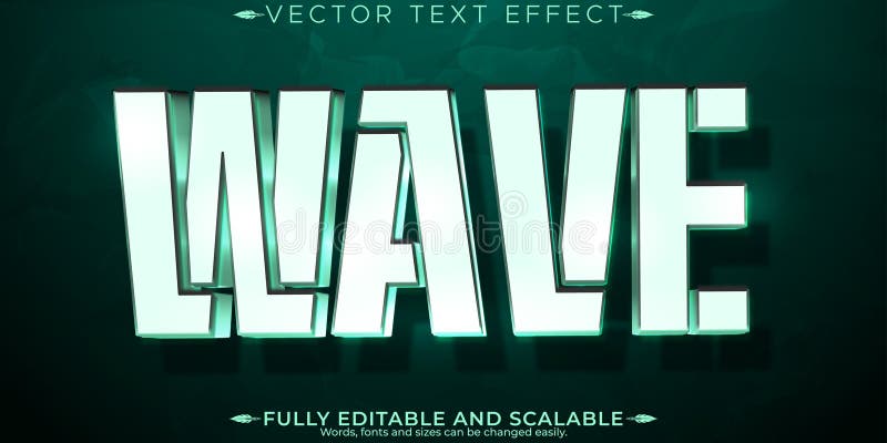 Wave Text Effect, Editable Game and Movie Text Style Stock Vector ...