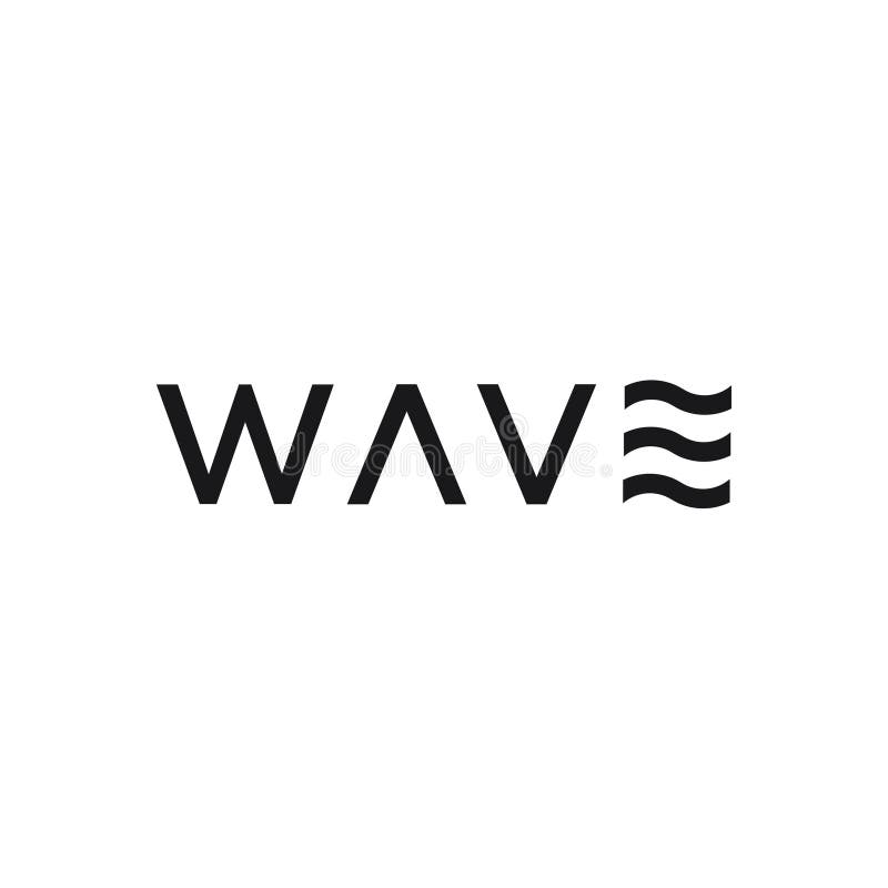 Wave Text Logo, Typographic Design Stock Illustration - Illustration of ...