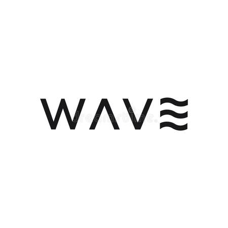Wave Text Logo, Typographic Design Stock Illustration - Illustration of ...