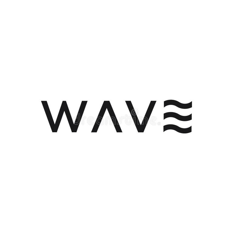 Wave Text Logo, Typographic Design Stock Illustration - Illustration of ...