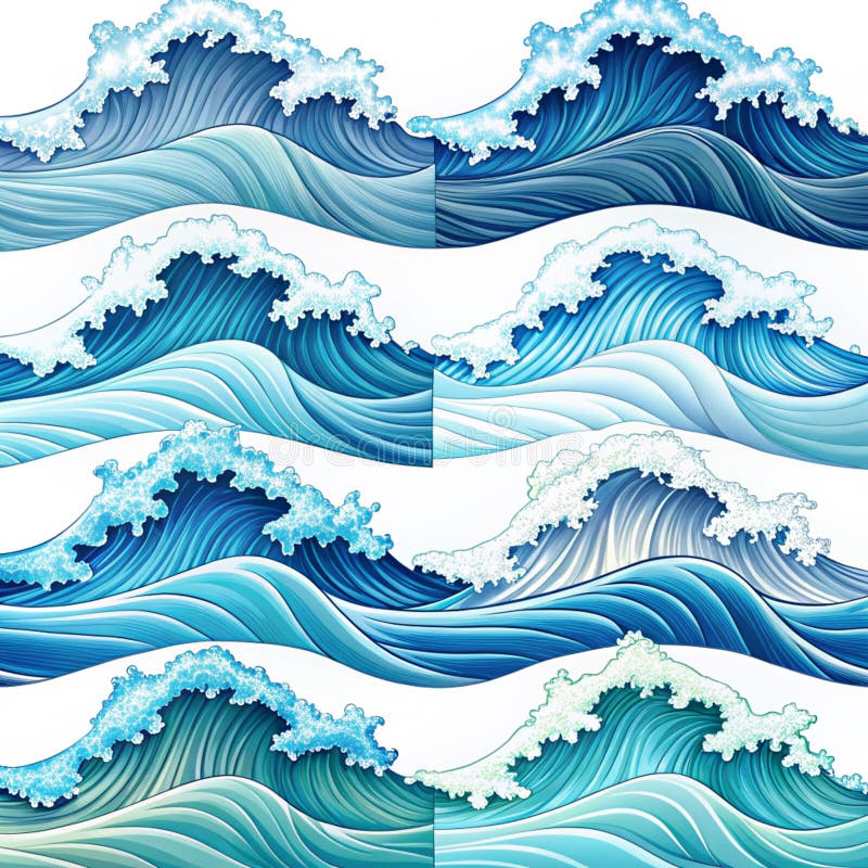 Wave Texture Design on White Background, Abstract Vector Stock ...