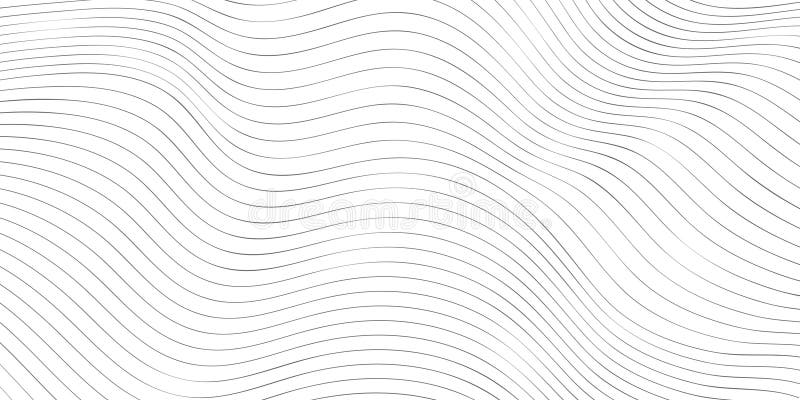 Wavy Thin Lines Pattern. Simple Abstract Optical Illusion Background ...