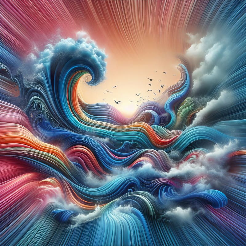 Wave Trough the Lowest Point of a Wave, Isolated on White Bacg Stock ...