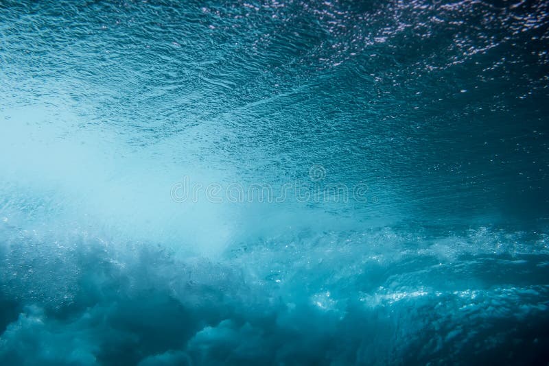 Wave Underwater. Blue Ocean in Underwater Stock Photo - Image of marine ...
