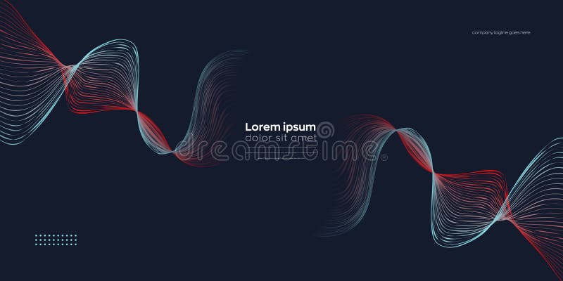 Wave Vector Element with Abstract Colorful Gradient Lines for Website, Banner and Brochure ...