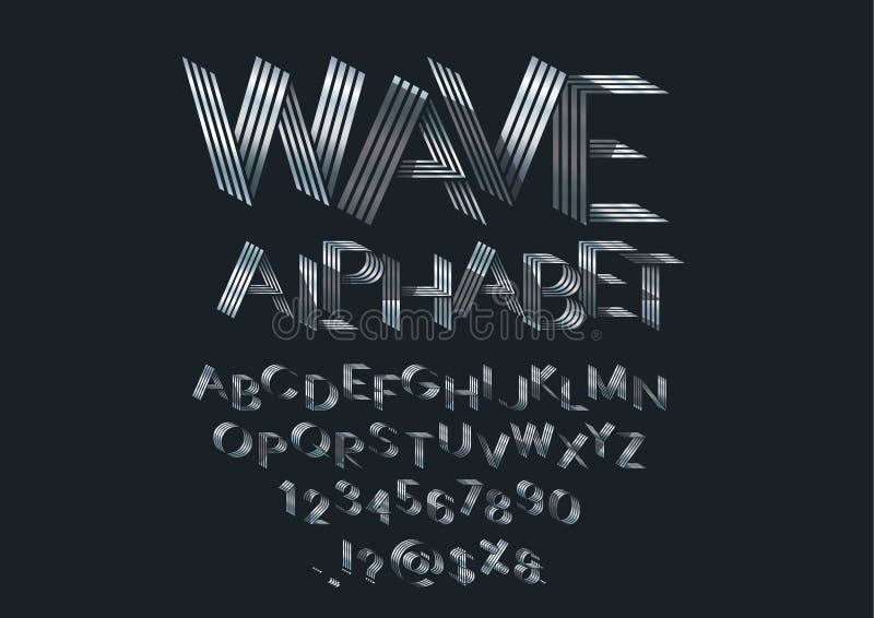 Wave font stock vector. Illustration of shadow, typo - 144099483