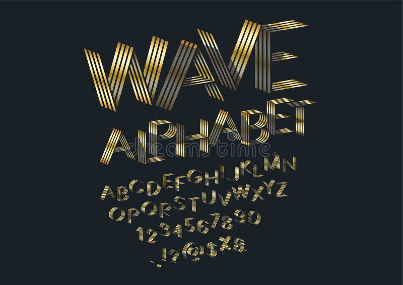 Wave font stock vector. Illustration of vector, colorful - 144099549